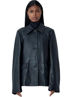 TOTEME Grained Leather Jacket - Black
