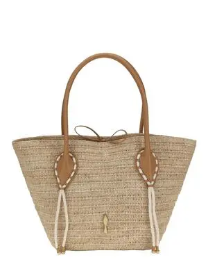 CHRISTIAN LOUBOUTIN Large Venus Basket Shoulder Bag - Cream