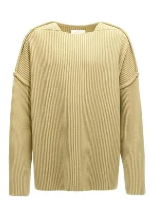 JIL SANDER Geometric Neckline Sweater - Green