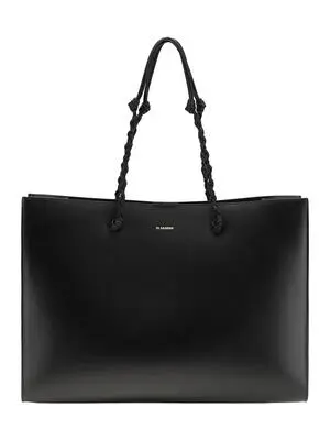 JIL SANDER Leather Tangle Tote Bag - Black