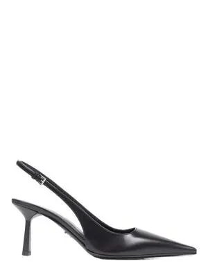 Prada Brushed Leather Slingback Pumps - Black