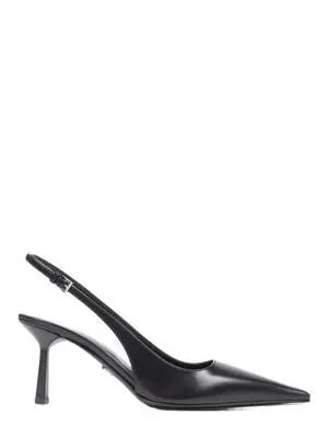 Prada Brushed Leather Slingback Pumps - Black