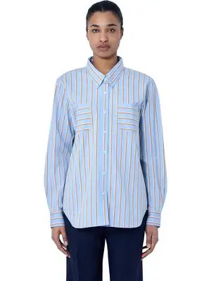 Dries Van Noten Striped Cotton Poplin Shirt - Blue