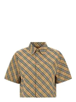 Burberry Check B Shield Cotton Shirt - Multicolor
