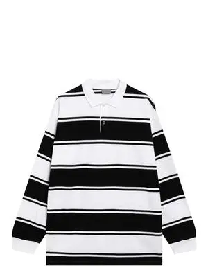 Balenciaga Black/white Striped Cotton Polo Shirt - Multicolor