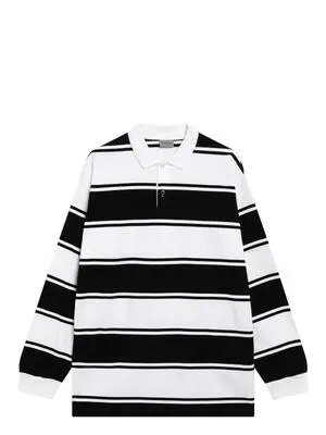 Balenciaga Black/white Striped Cotton Polo Shirt - Multicolor