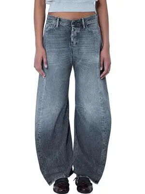 Acne Studios Wide-leg Denim Trousers - Gray
