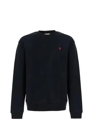 AMI Paris Sweatshirt With De Coeur Logo - Black