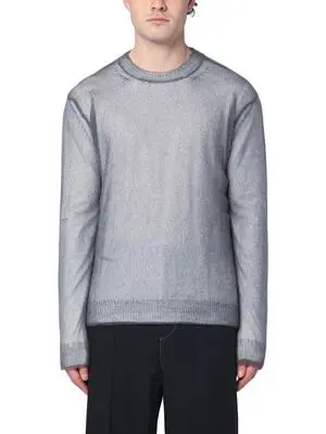 JIL SANDER Transparent Nylon Layered Jumper - Gray