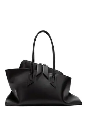 Attico La Passeggiata Medium Leather Bag - Black