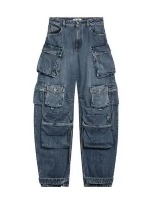 Attico Fern Washed Cargo Trousers - Blue