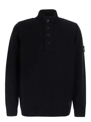 Stone Island High-neck Wool Sweater - Black
