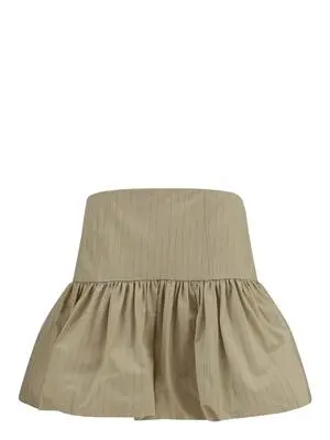 GANNI Ruffled Mini Skirt Cream