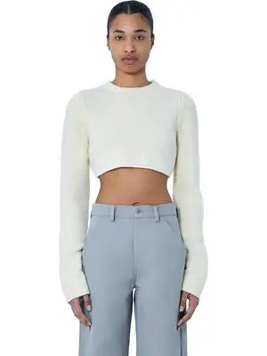 RIER RIER Cropped Knit Sweater Cream