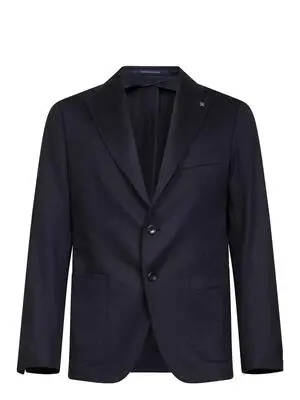 TAGLIATORE Tagliatore Men Blue Camel Drap Single-Breasted Blazer