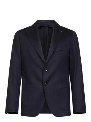 Tagliatore Blue Camel Drap Single-breasted Blazer - Multicolor