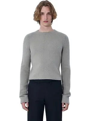 RIER Textured Boucle Knit Sweater - Gray