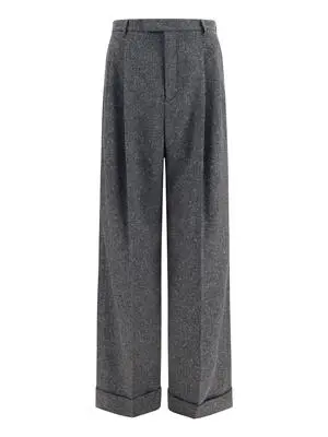 Valentino Garavani VALENTINO Tailored Wool And Silk-Blend Pants Gray