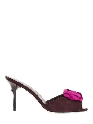 ROGER VIVIER Epine Rose Leather Mules - Multicolor