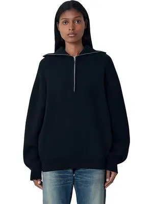 Balenciaga Zip-up Knit Sweater - Black