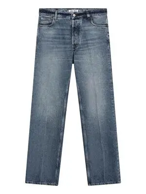 Miu Miu Cotton Denim Trousers - Blue