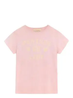 Valentino Garavani Logo Print Cotton T-shirt - Pink