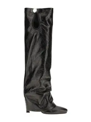 Attico Knee-high Eco-leather Boots - Black