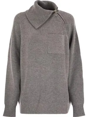 SPORTMAX SPORTMAX Salpa Cashmere-Blend Zip Sweater