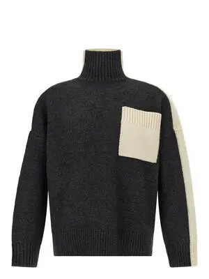 JW Anderson Two Tone Wool Blend Sweater - Gray