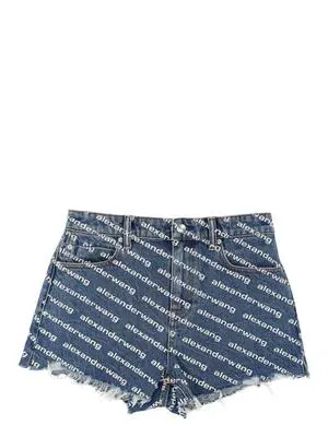 ALEXANDER WANG ALEXANDER WANG Logo Print Denim Shorts