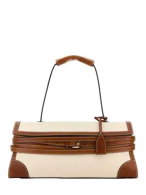 Moschino Sand Canvas Shoulder Bag - Brown