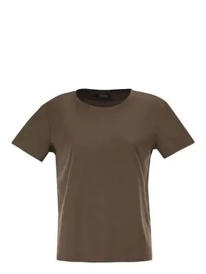 Max Mara Cotton And Modal Jersey T-shirt - Brown