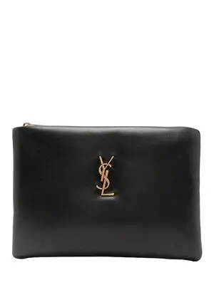 Saint Laurent Cassandre Padded Clutch - Black