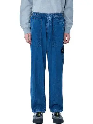 Stone Island STONE ISLAND Elasticated Denim Cargo Trousers Blue