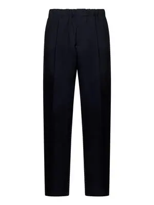 JIL SANDER Blue Gabardine Tapered Trousers - Multicolor