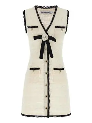 SELF-PORTRAIT Pointelle Knit Mini Dress - Multicolor