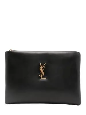 Saint Laurent Calypso Small Pouch In Lambskin - Black