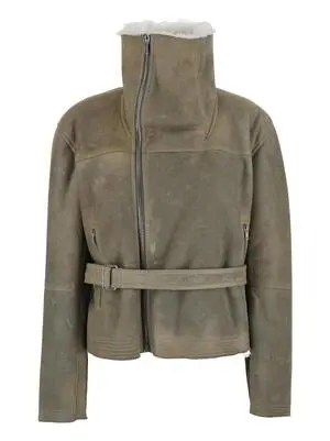 Rick Owens Cropped Flight Shearling Jacket - Multicolor