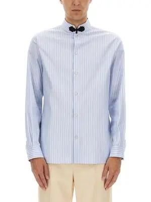 Valentino Garavani Valentino Men Cotton Oxford Shirt With Toggle Multicolor