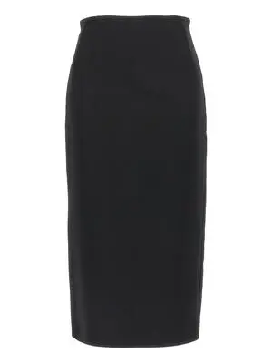 Max Mara Pece Viscose Midi Skirt - Black