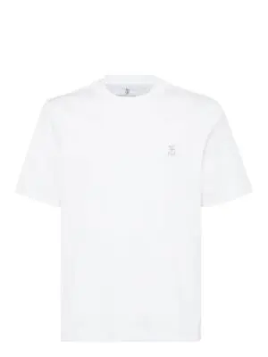Brunello Cucinelli Logo Cotton T-shirt - Multicolor