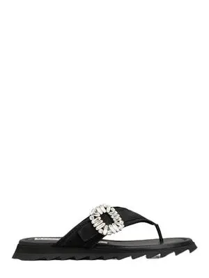ROGER VIVIER ROGER VIVIER Satin Crystal-Embellished Thong Sandals Multicolor