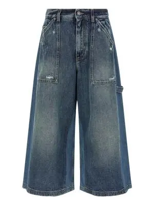 Dolce & Gabbana Patchwork Denim Bermuda Shorts - Blue
