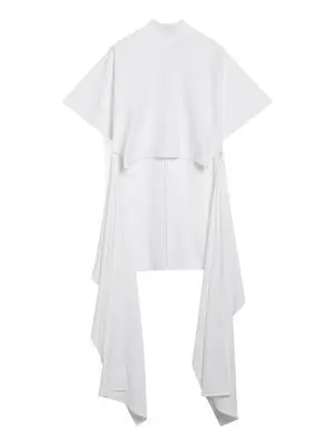 Alaïa Asymmetric Cotton Jersey T-shirt - White