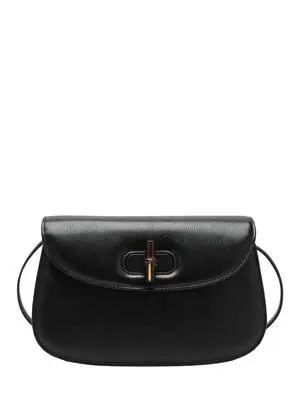 Gucci Leather Bag With Bamboo Closure - Black