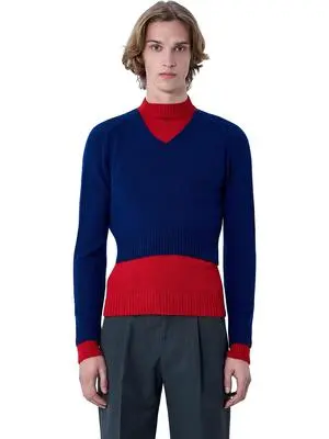 JIL SANDER JIL SANDER Layered Knit Sweater Blue