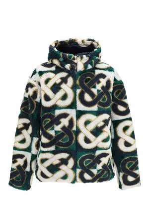 Casablanca Monogram Fleece Hooded Jacket - Multicolor