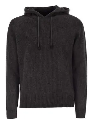 Tagliatore TAGLIATORE Ribbed Knit Hooded Sweater Multicolor