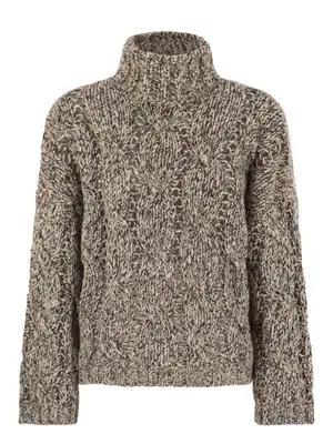 Brunello Cucinelli Soft Wool Cashmere And Mohair Turtleneck Sweater - Cream