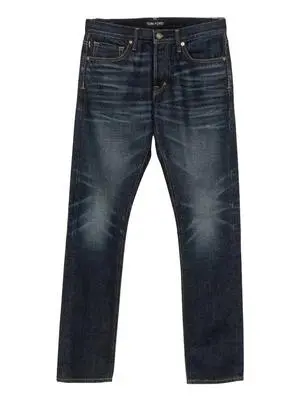 TOM FORD Jeans With Belt Loops And Logo Patch - Blue